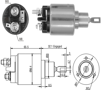 Spínací cívka BOSCH 0331303006 0331303026 0331303058 0331303506, 12V ...